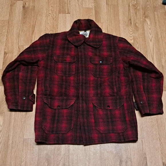 Woolrich | Jackets & Coats | Vintage Woolrich Red Buffalo Plaid Wool Mackinaw Cruiser Jacket ...